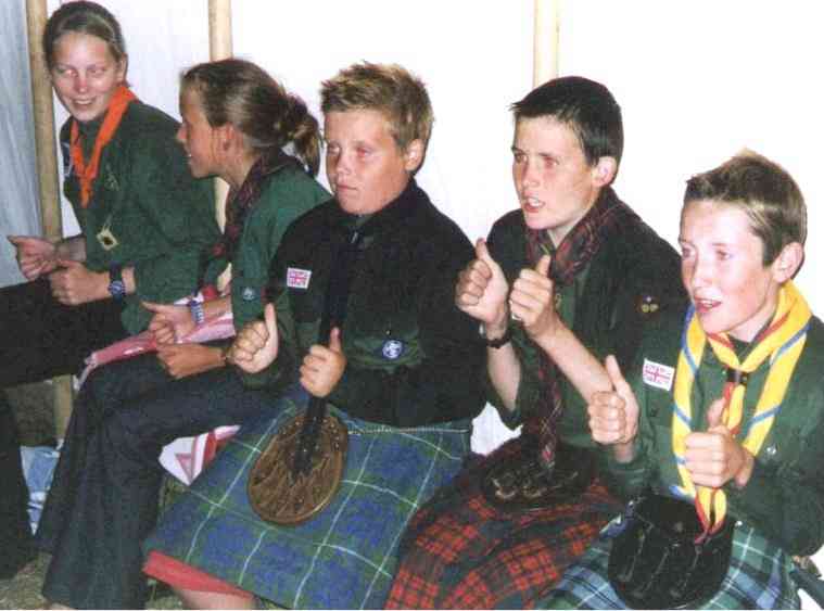 Scottish Boy Scouts -- activities singing