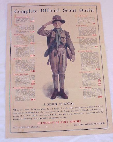 U.S. boy scout uniforms: uniform details -- ordering 1910s